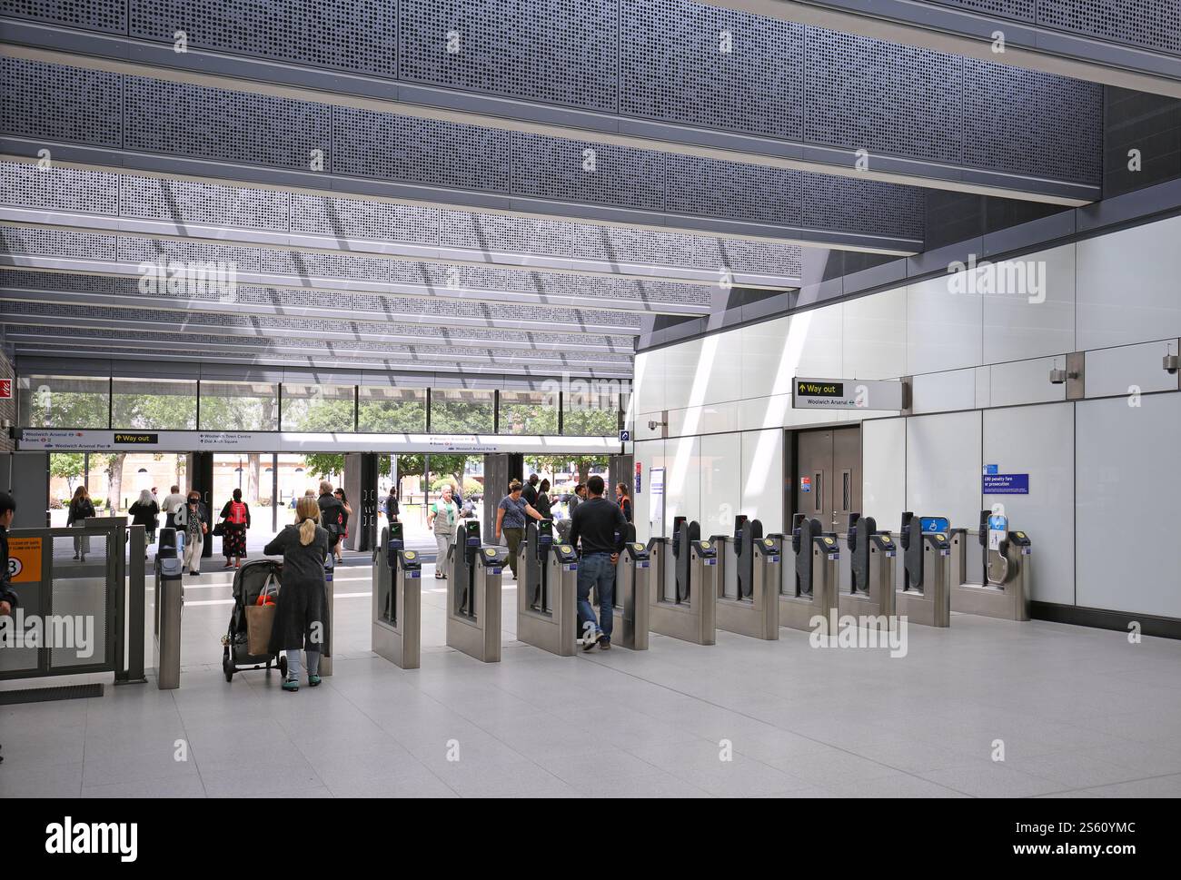 Entrance hall and ticket barriers at the new Elizabeth Line station in ...