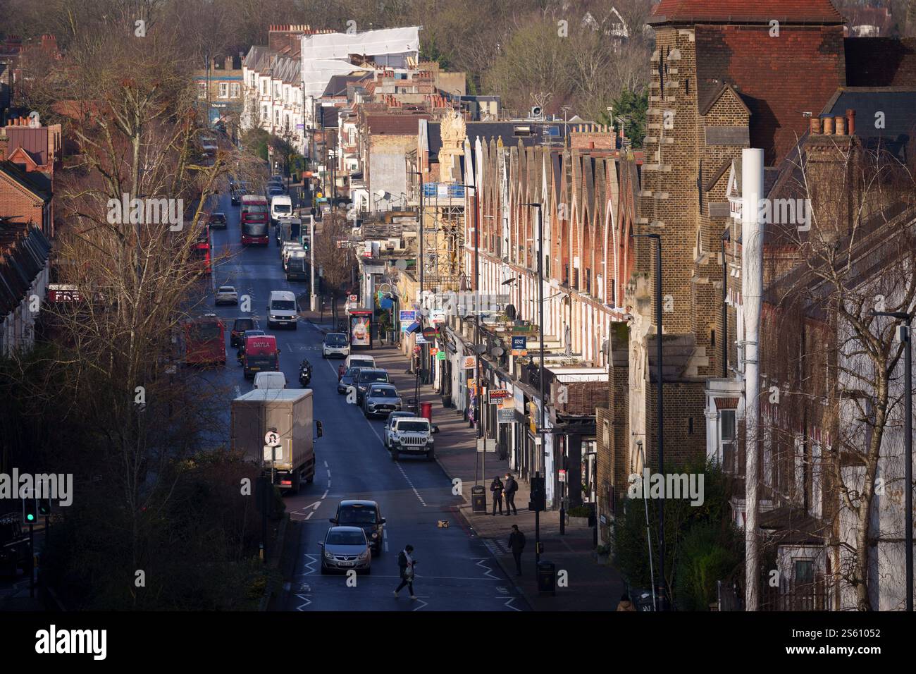 An aerial view of the A1 Archway Road seen from Hornsey Lane, on 14th ...