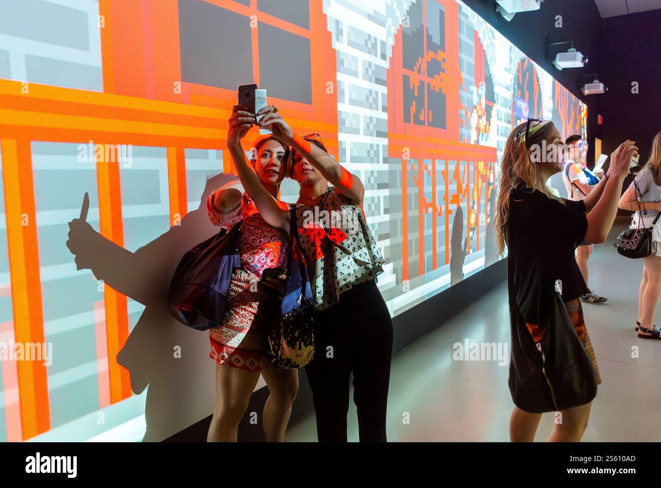 New York City, NY, USA, Group People, YOung Women Taking Selfies Photos ...