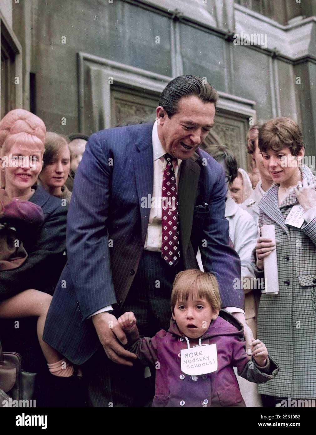 Robert Maxwell MP and his wife Elisabeth campaigning for Nursery Schools in May 1968 Stock Photo ...