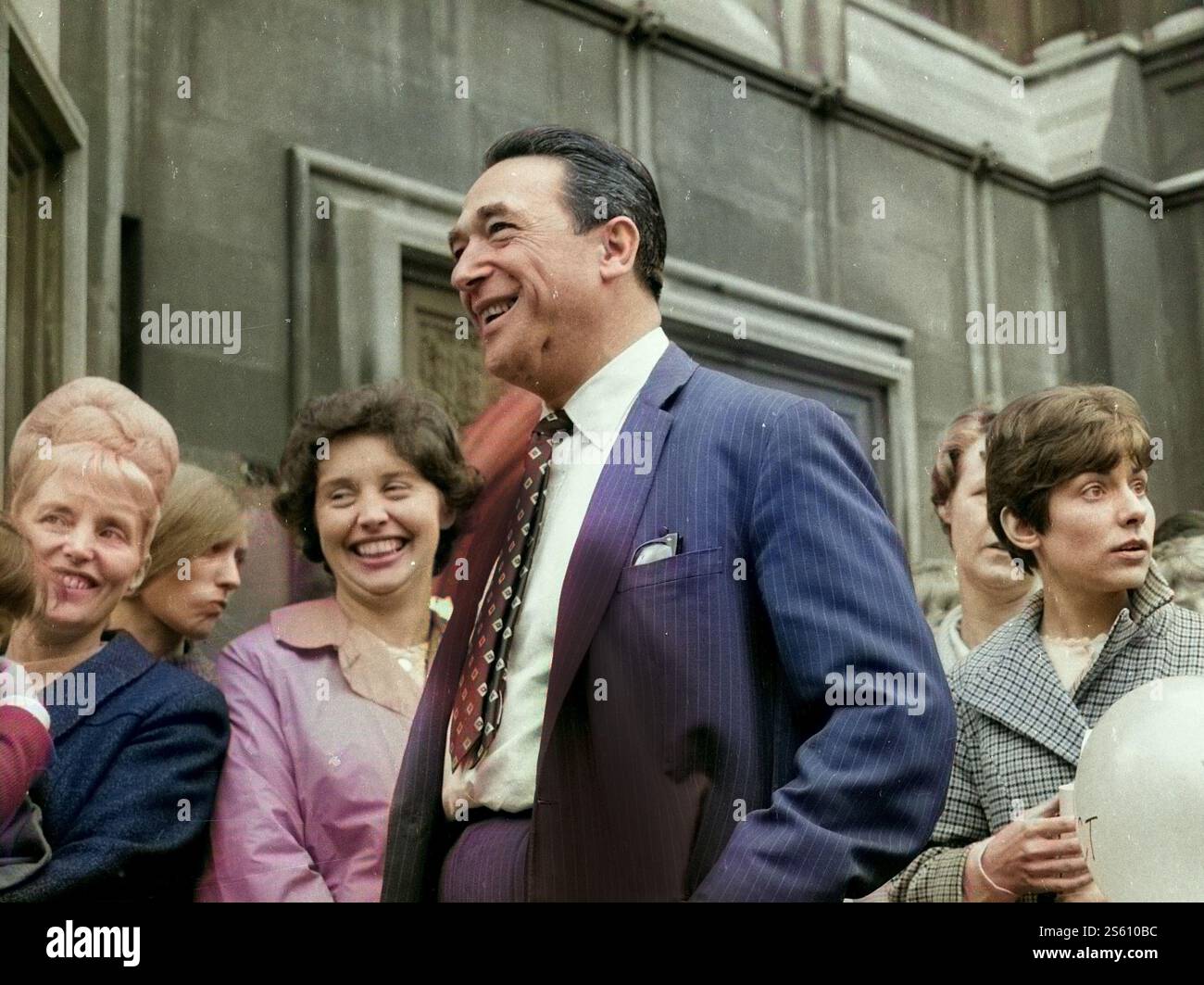 Robert Maxwell MP and his wife Elisabeth campaigning for Nursery Schools in May 1968 Stock Photo ...