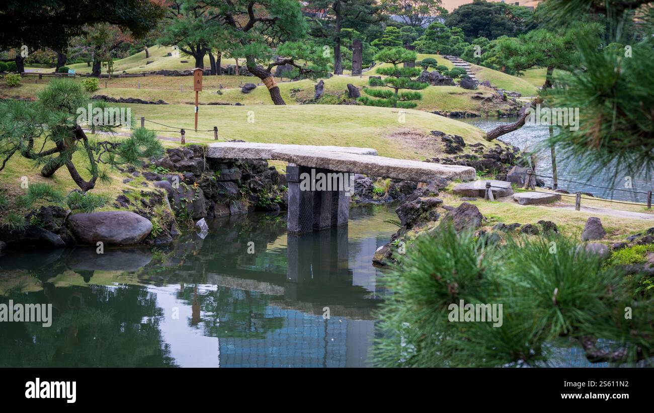 Kyu Shiba Rikyu Japanese Gardens, Tokyo, Japan Stock Photo - Alamy