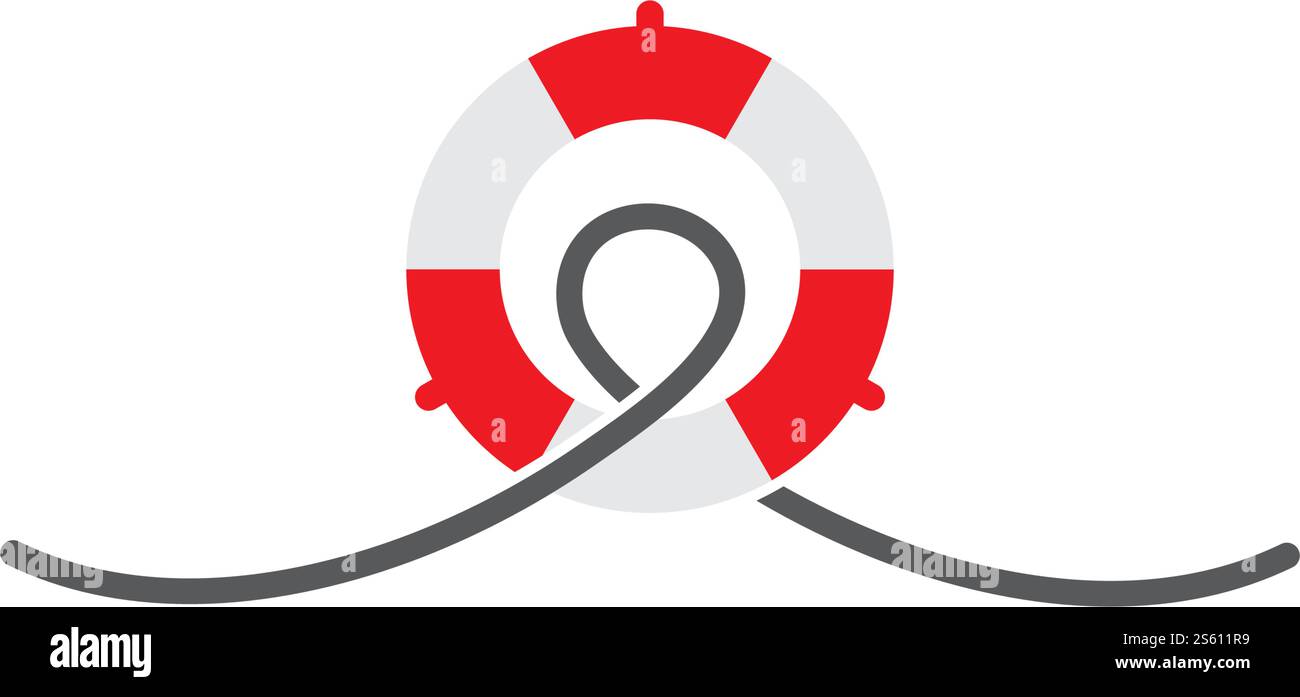 Lifebuoy logo icon vector ilustration template Stock Vector Image & Art ...