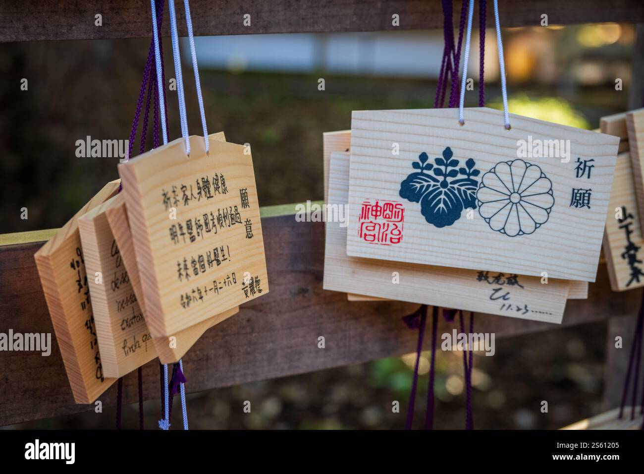 Wooden Ema Plaques at Meiji Shrine, Tokyo, Japan Stock Photo - Alamy