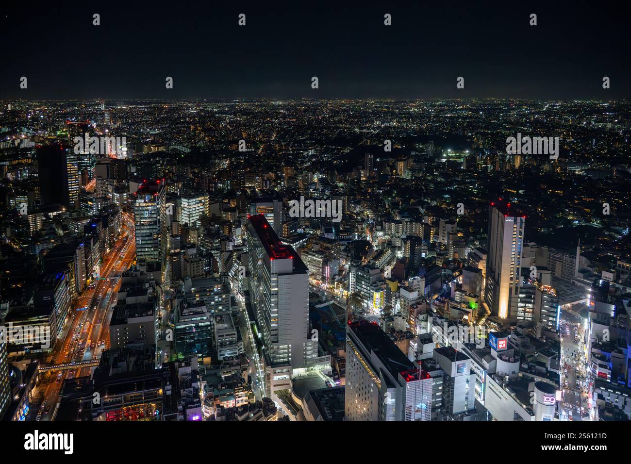 Night View of Tokyo City from Scramble Square Tower, Tokyo, Japan Stock ...