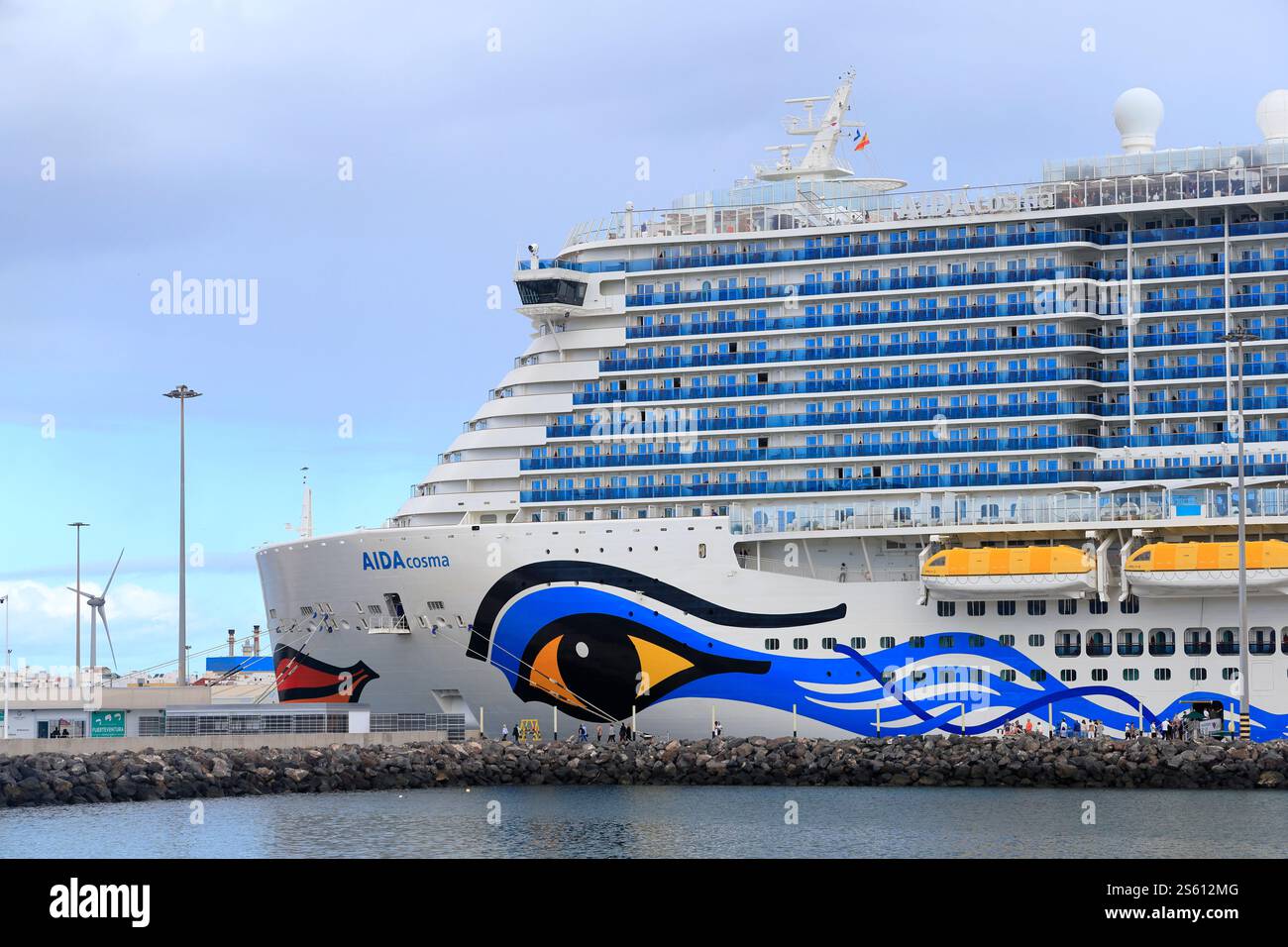 Aida Cosmos cruise ship docked, Puerto Del Rosario, Fuerteventura ...