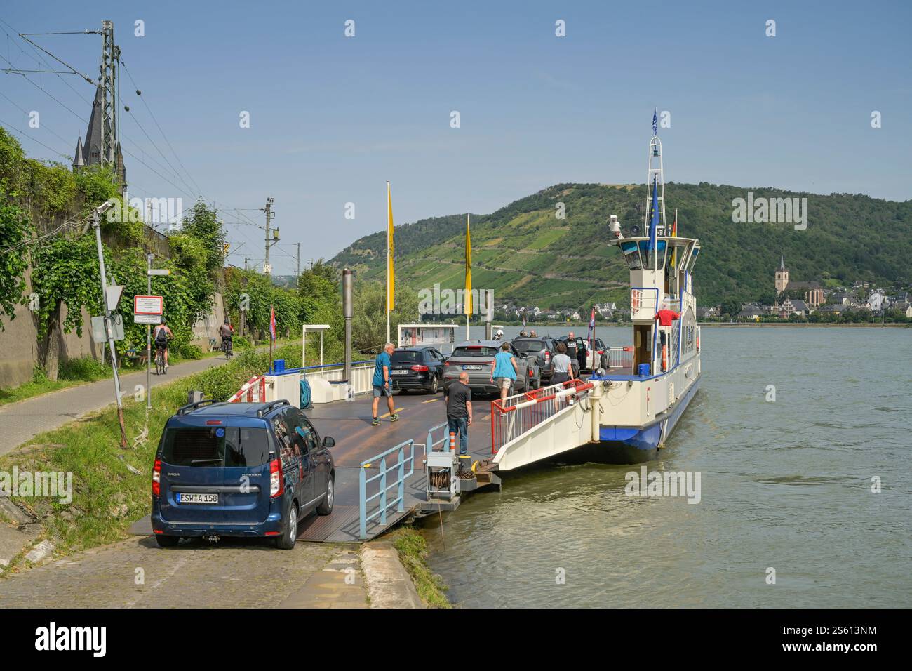 Rhein, Fähre Niederheimbach nach Lorch, Rheinland-Pfalz, Deutschland ...