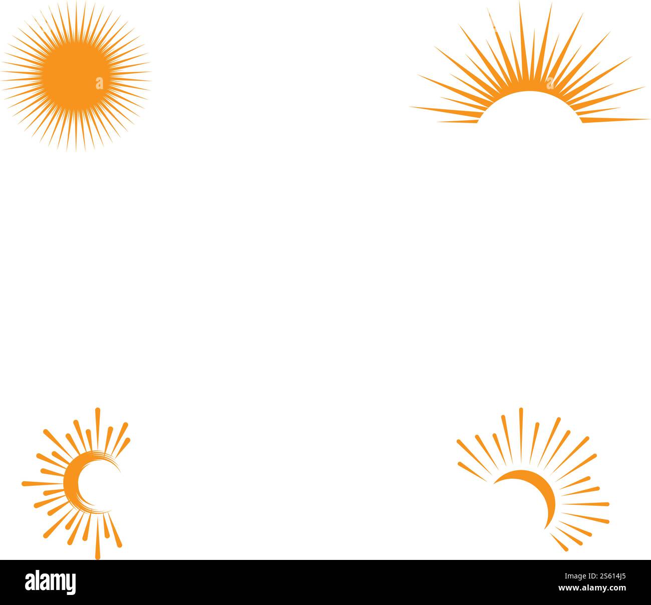Set Sun Vector illustration Icon Logo Template design Stock Vector ...