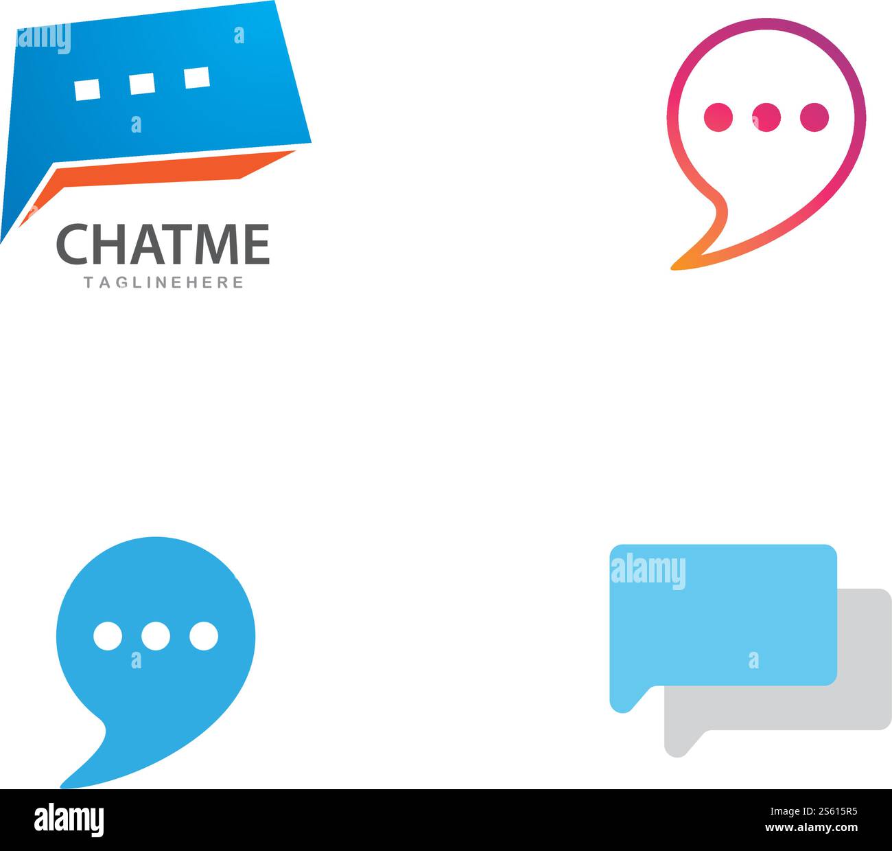 Set of Speech bubble Logo template vector illustration Stock Vector ...