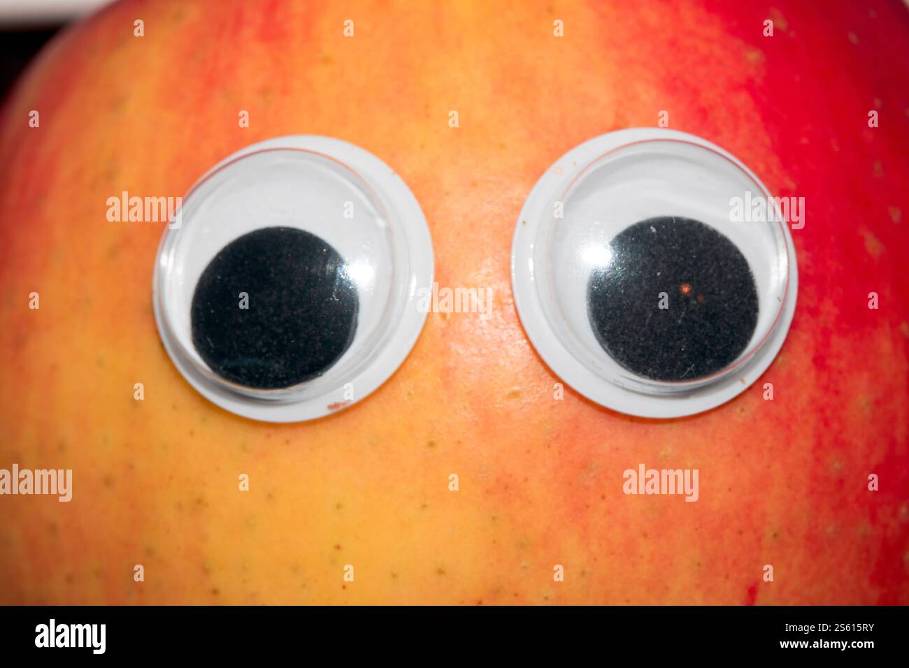 Pink Lady Apple Fruit Background Funny Wiggle Google Eyes on Fabric ...