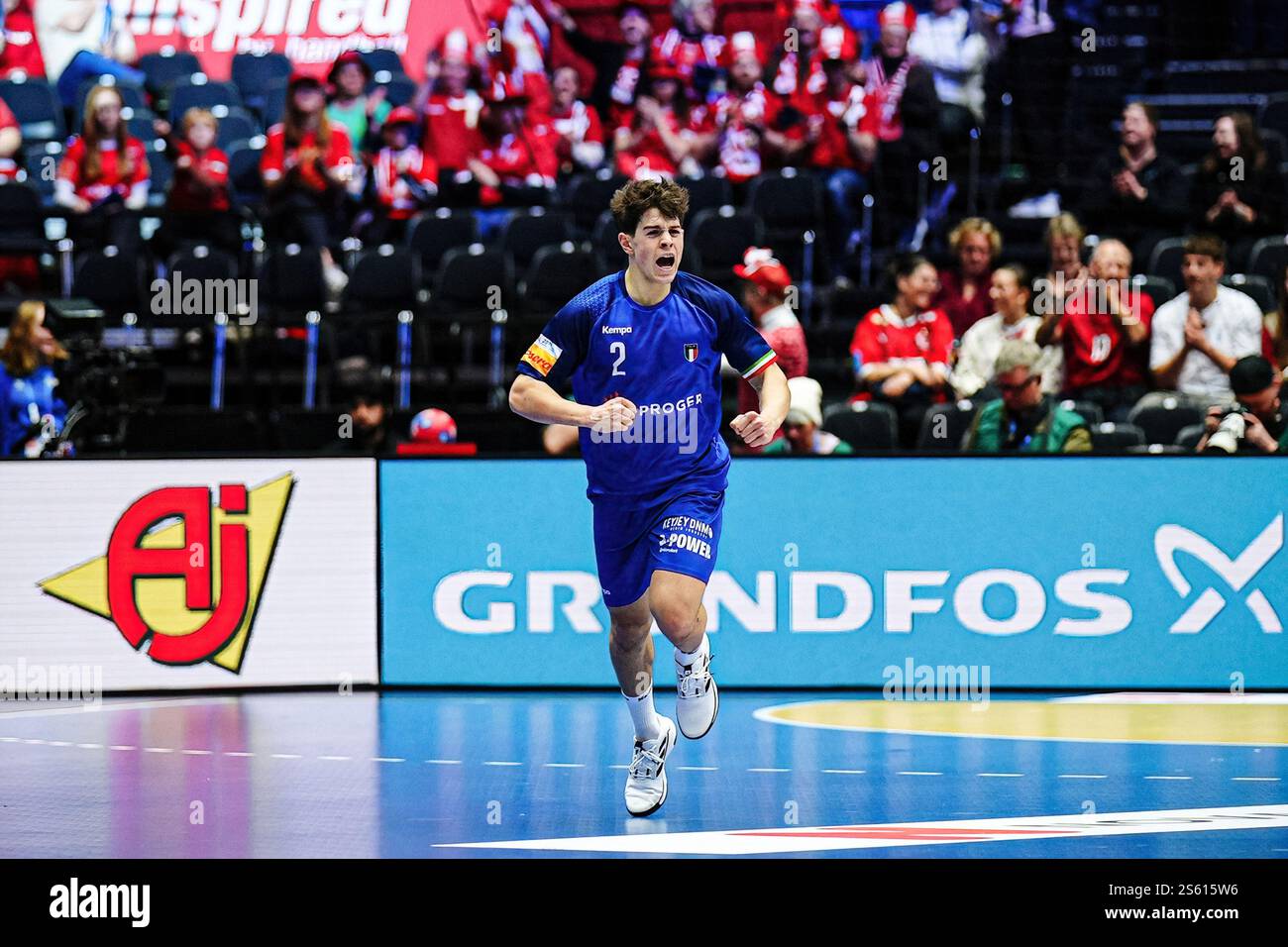 Torjubel Leo Prantner (Italien, #02) DEN, Italien vs. Tunesien, Handball, IHF Weltmeisterschaft ...