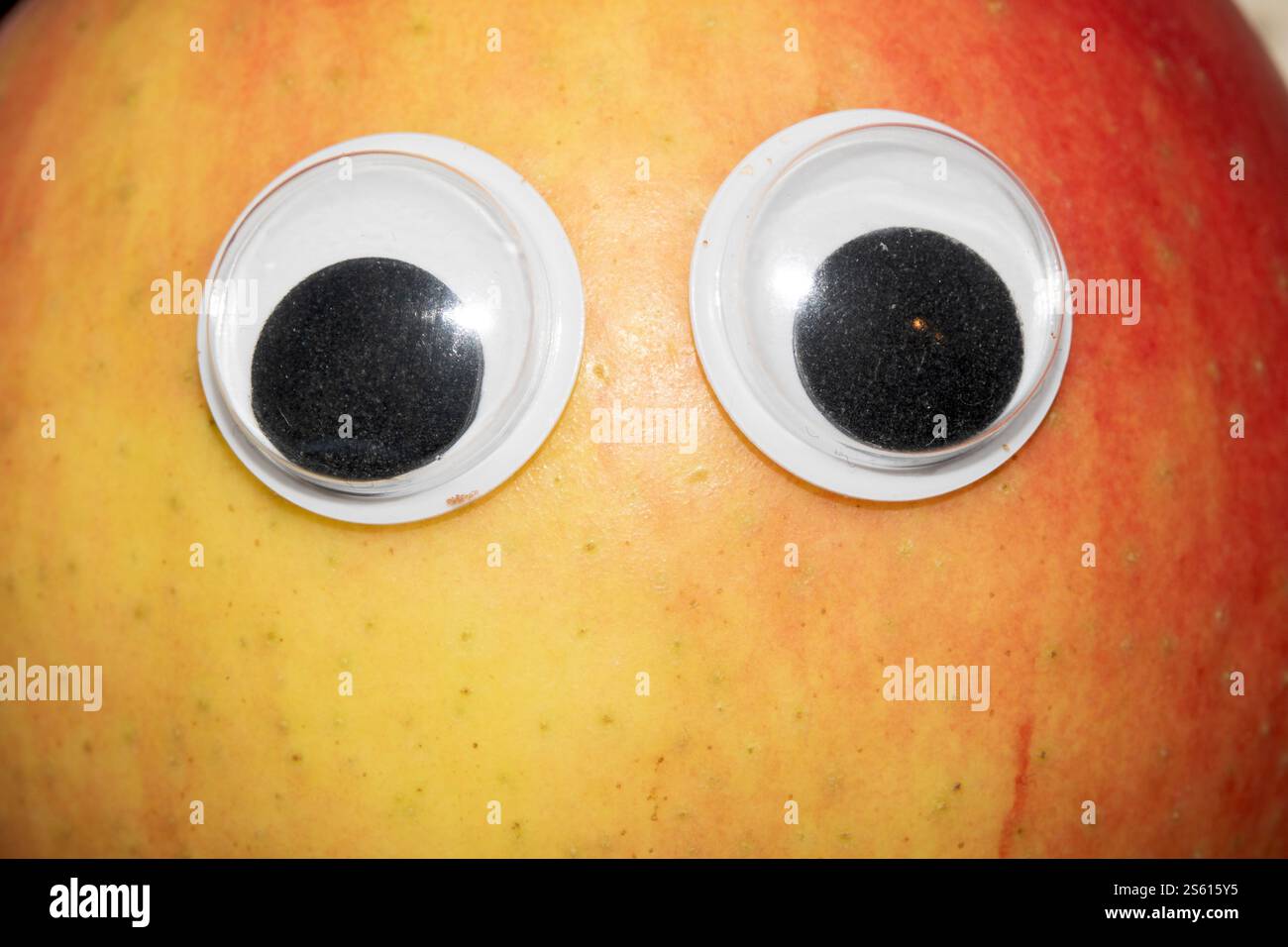 Pink Lady Apple Fruit Background Funny Wiggle Google Eyes on Fabric ...