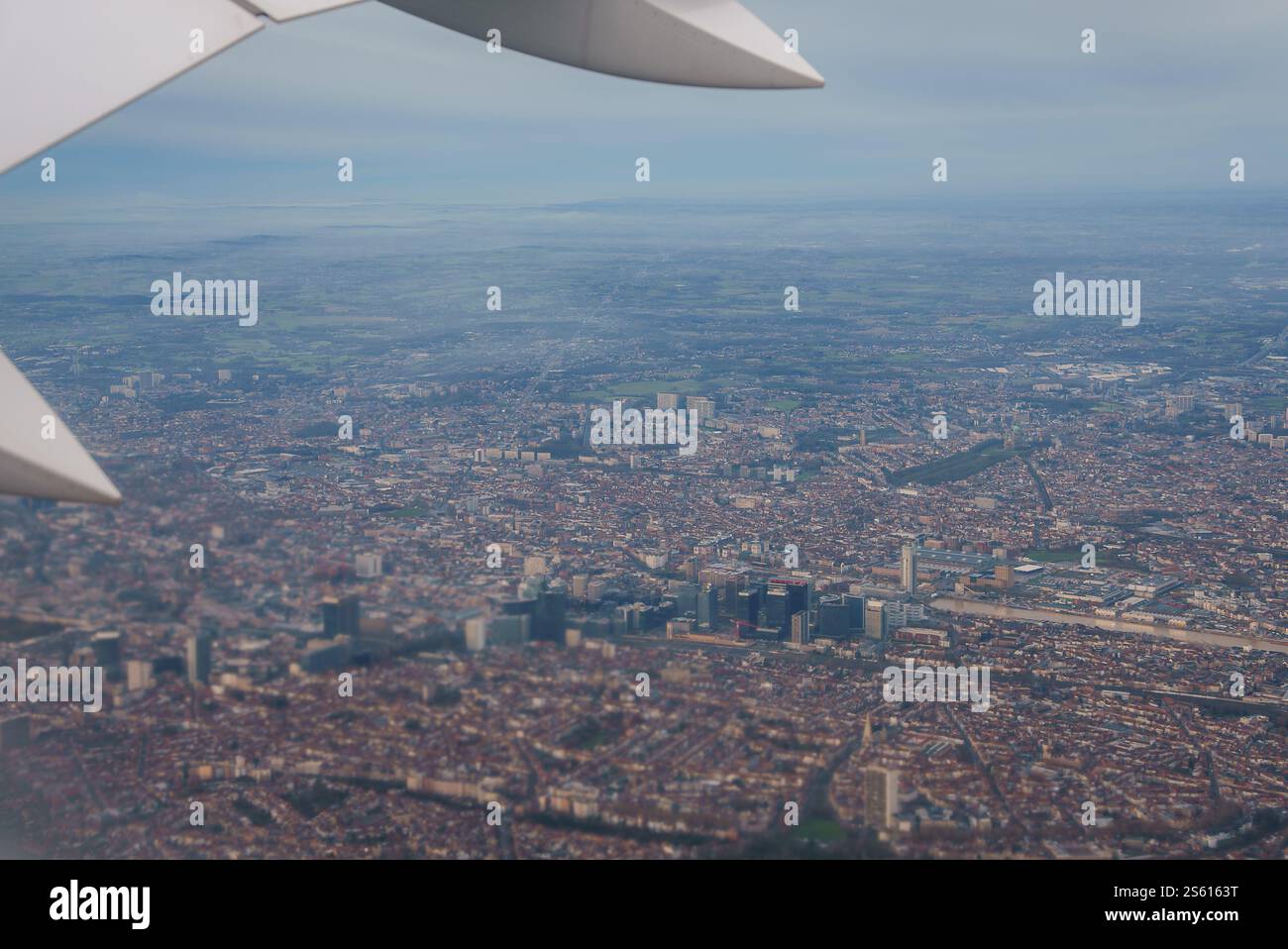 Aerial View of a Brussels City with Skyscrapers and Park Stock Photo ...