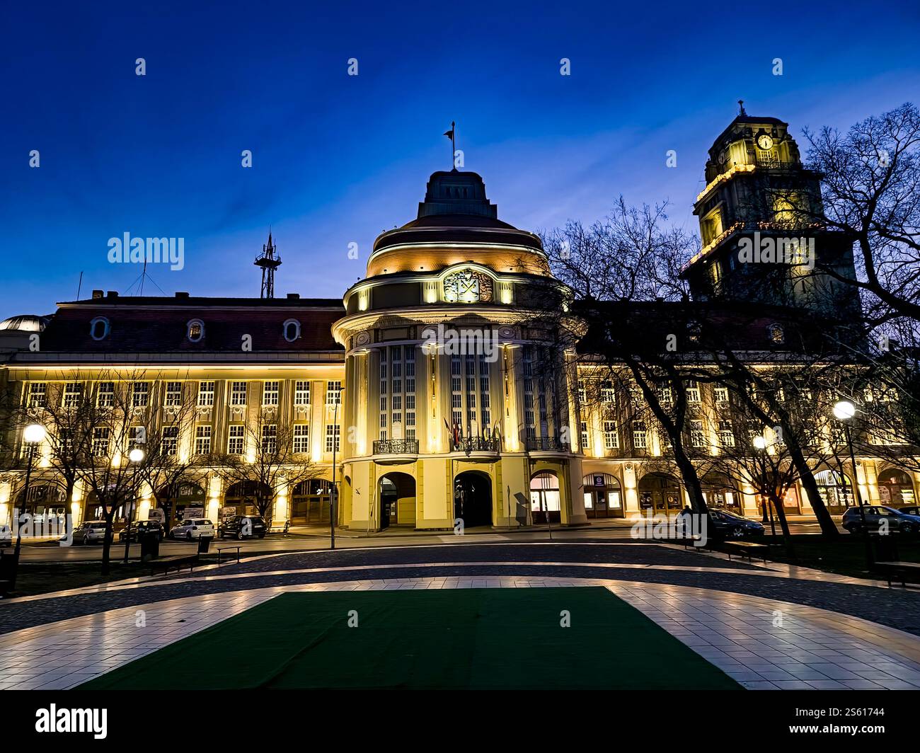 Town Hall of Senta city in Serbia at night Stock Photo - Alamy