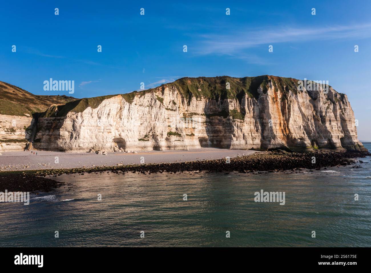 Beautiful seaside landscape of cliffs on the Normandy coast in France ...