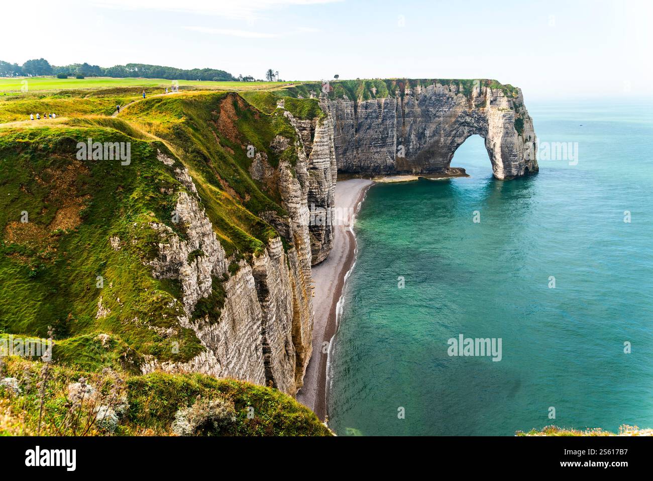Beautiful seaside landscape of cliffs on the Normandy coast in France ...