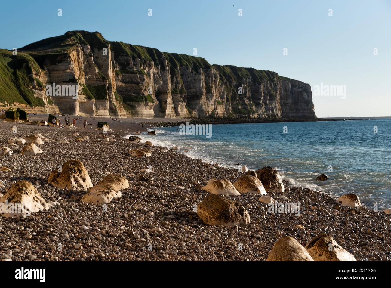 Beautiful seaside landscape of cliffs on the Normandy coast in France ...