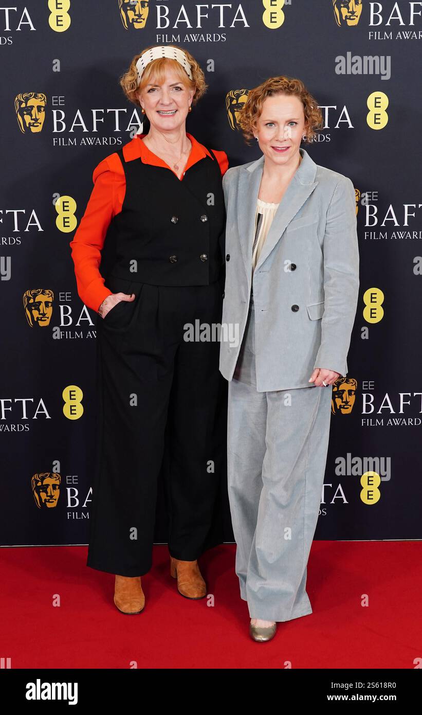 Sara Putt (left) and Anna Higgs attending the EE Bafta Film Awards 2025 ...
