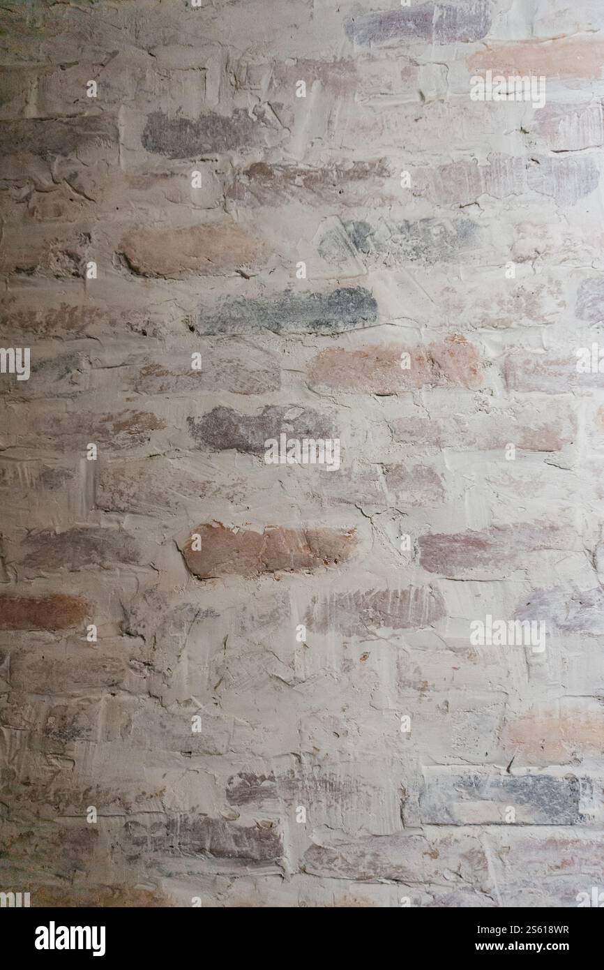 the texture of a light brick. laying burnt bricks in a room Stock Photo ...