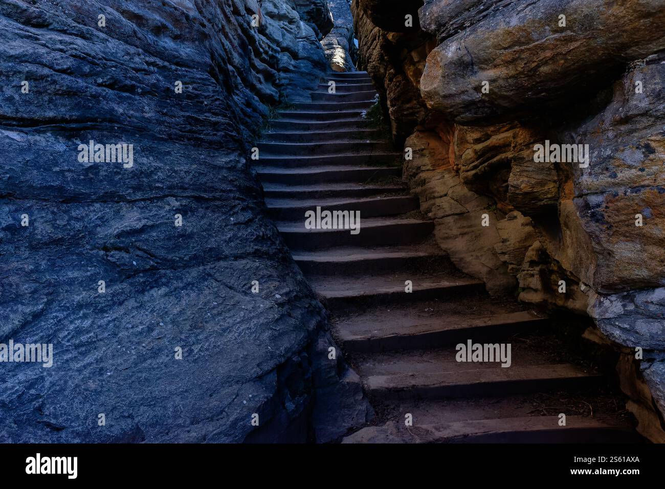 Winding stairs through rocky hi-res stock photography and images - Alamy