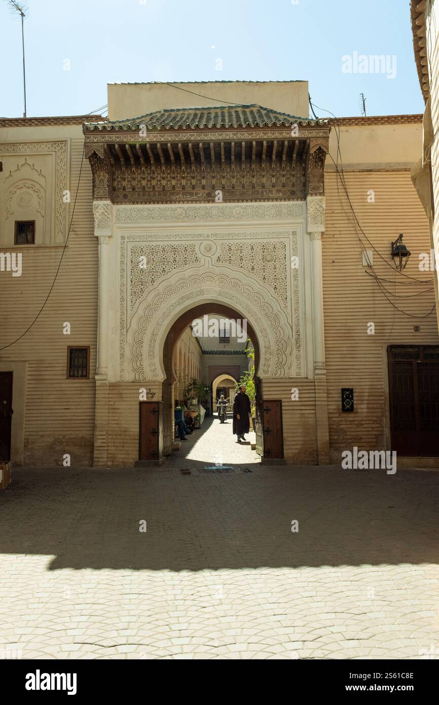 Moorish arch entrance to the city of Marrakech in Morocco Stock Photo ...