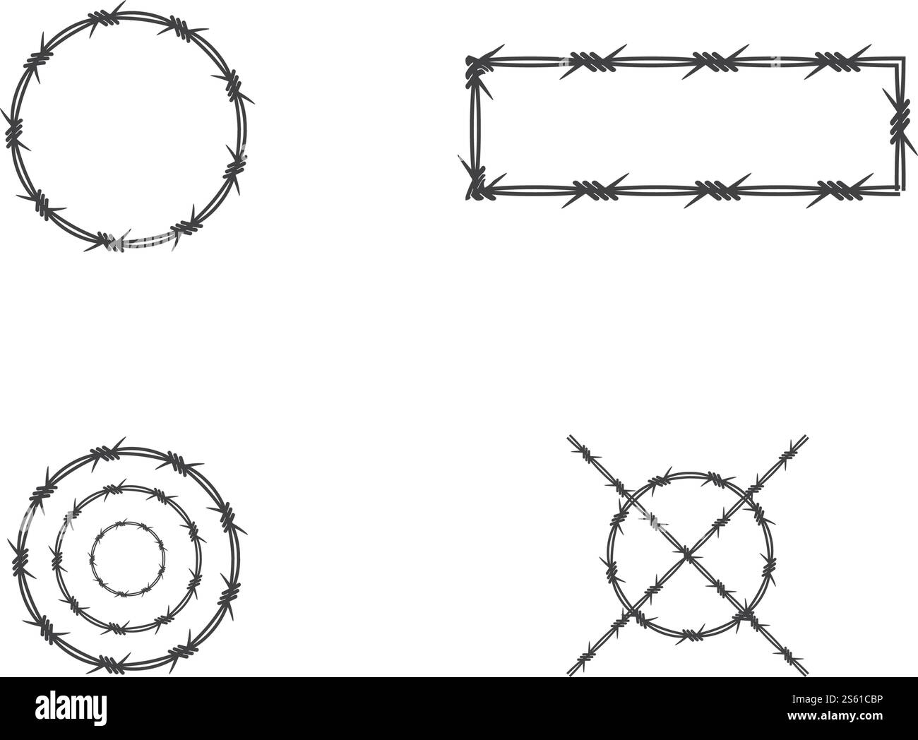 Barbed wire illustration vector flat design Stock Vector Image & Art - Alamy