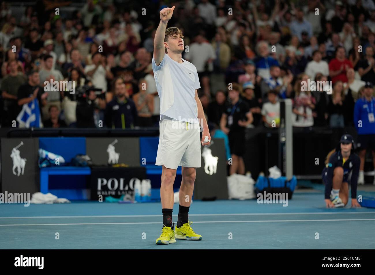 Jack Draper of Britain reacts after defeating Thanasi Kokkinakis of ...