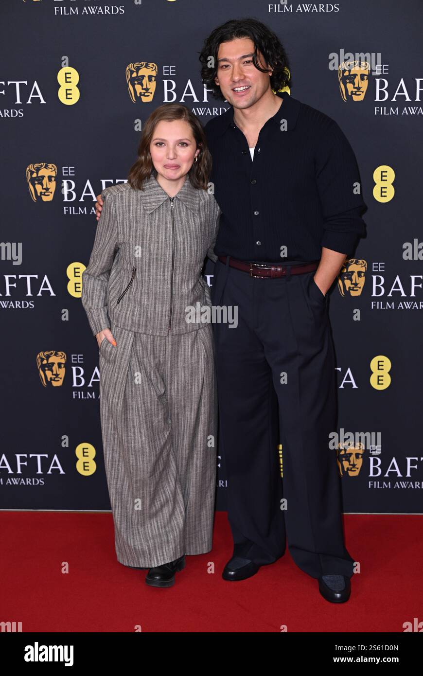 London, UK. January 15th, 2025. Mia McKenna-Bruce and Will Sharpe at ...