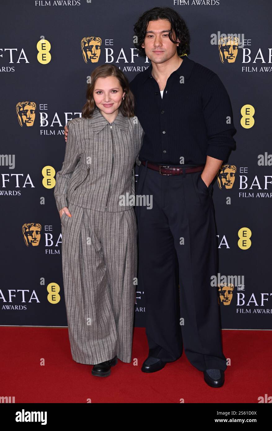 London, UK. January 15th, 2025. Mia McKenna-Bruce and Will Sharpe at ...