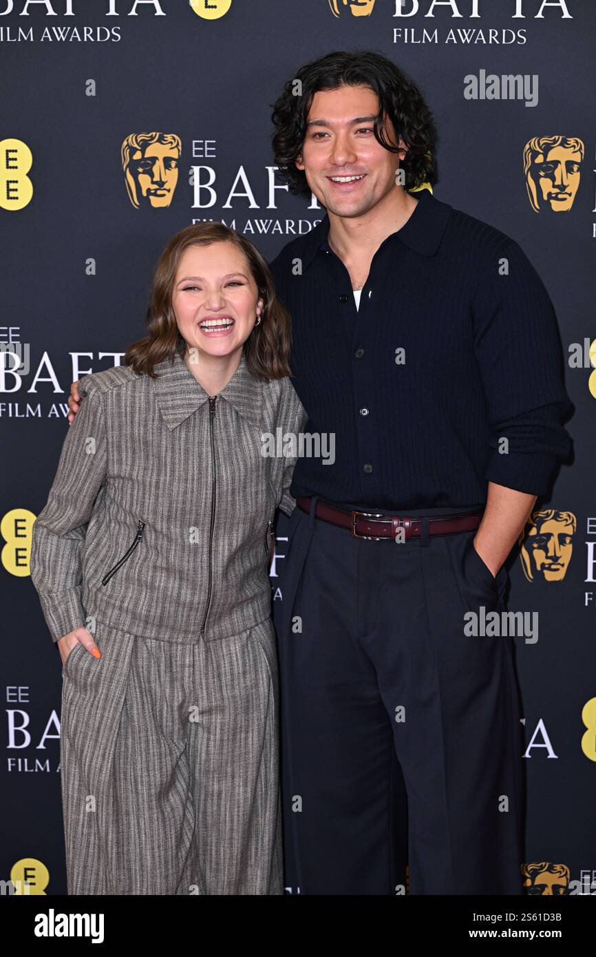 London, UK. January 15th, 2025. Mia McKenna-Bruce and Will Sharpe at ...
