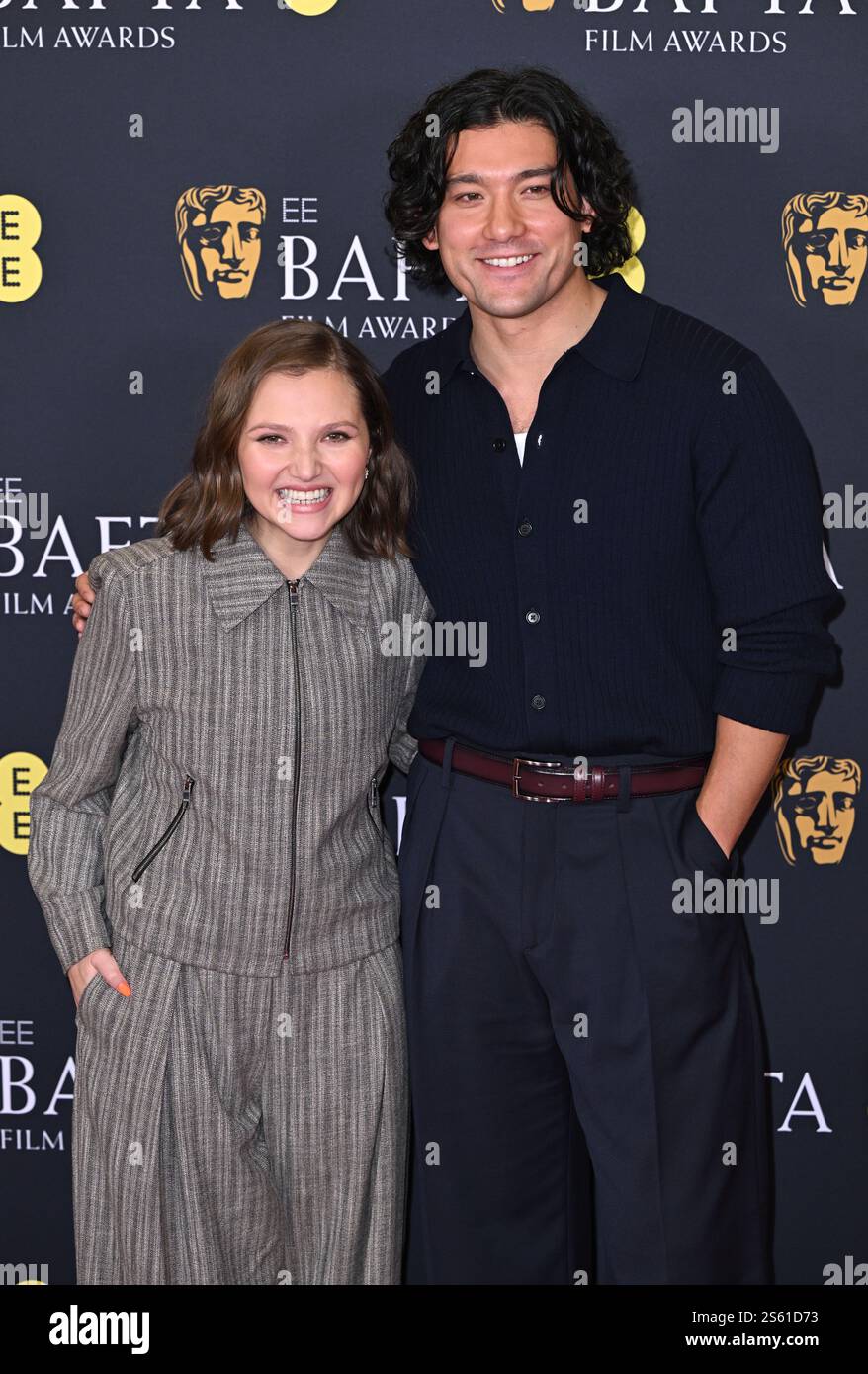 London, UK. January 15th, 2025. Mia McKenna-Bruce and Will Sharpe at ...