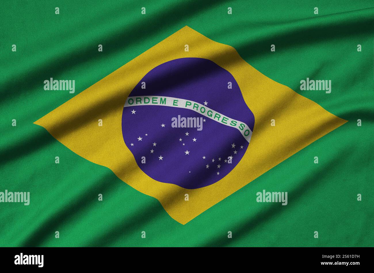 Brasil flag wavy fabric hi-res stock photography and images - Alamy
