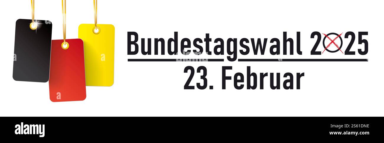 3 Germany Price Stickers Golden Ribbons Bundestagswahl 2025 German Text ...