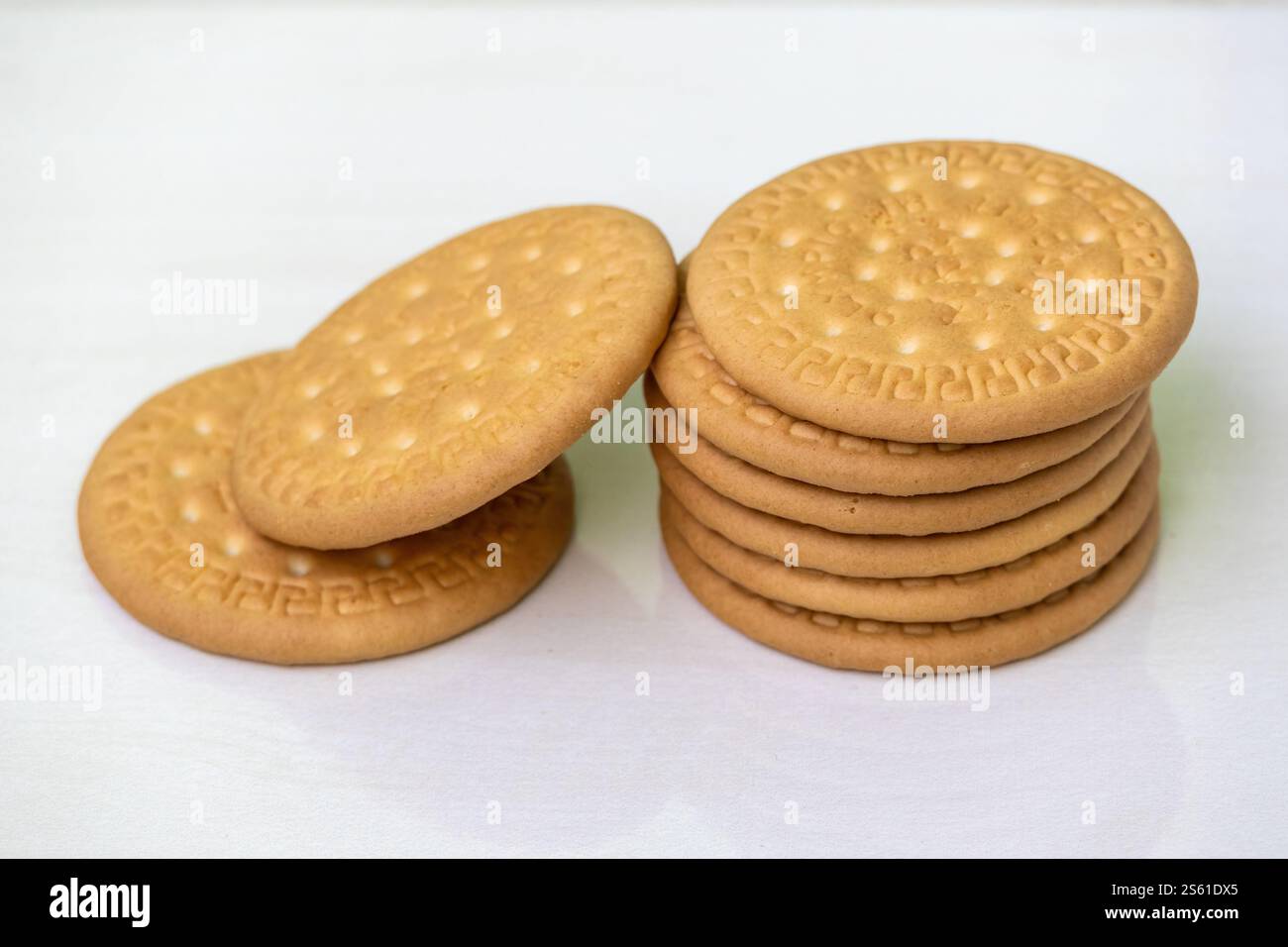 Pile of Marie biscuits isolated on white background Stock Photo - Alamy