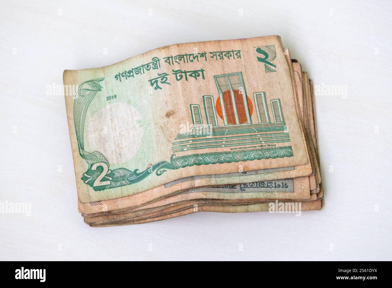 A stack of two taka banknotes of Bangladesh Stock Photo - Alamy