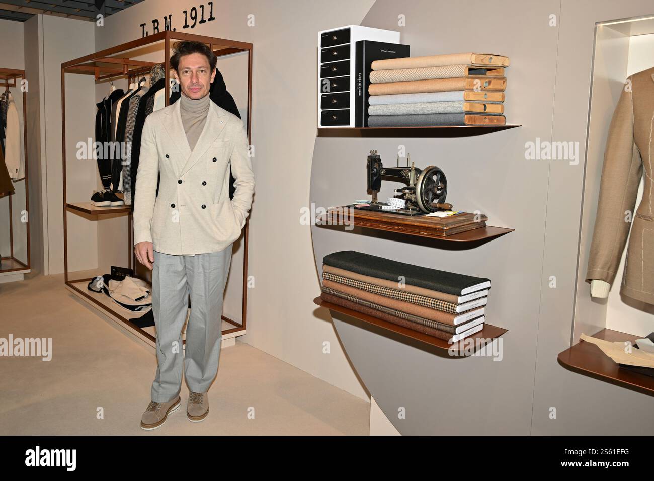 Florence, Italy. 15th Jan, 2025. Tha actor Giorgio Pasotti at Pitti ...