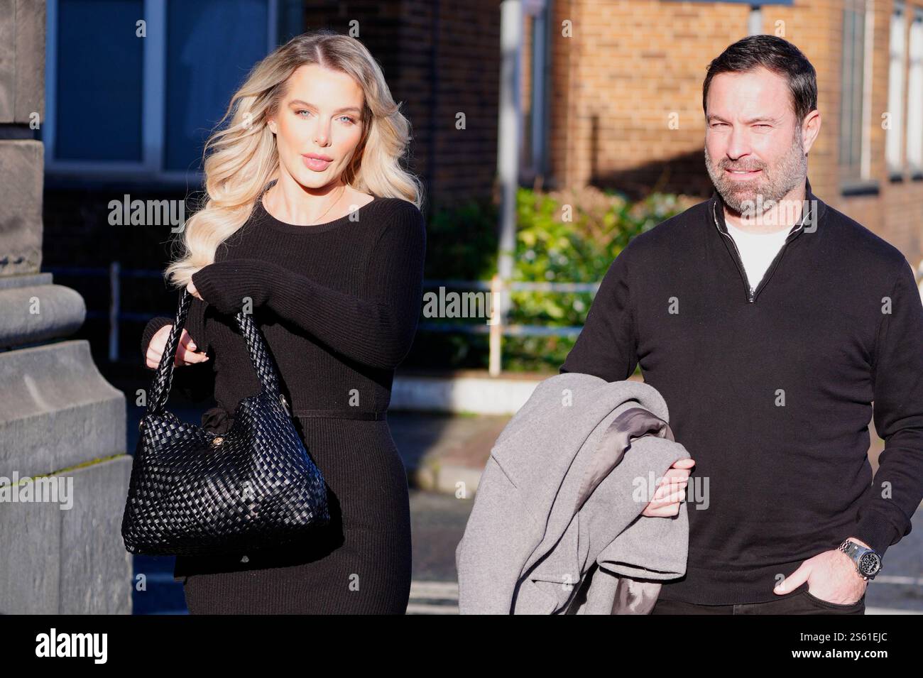 Actress Helen Flanagan (left) arrives at Wirral Magistrates' Court ...