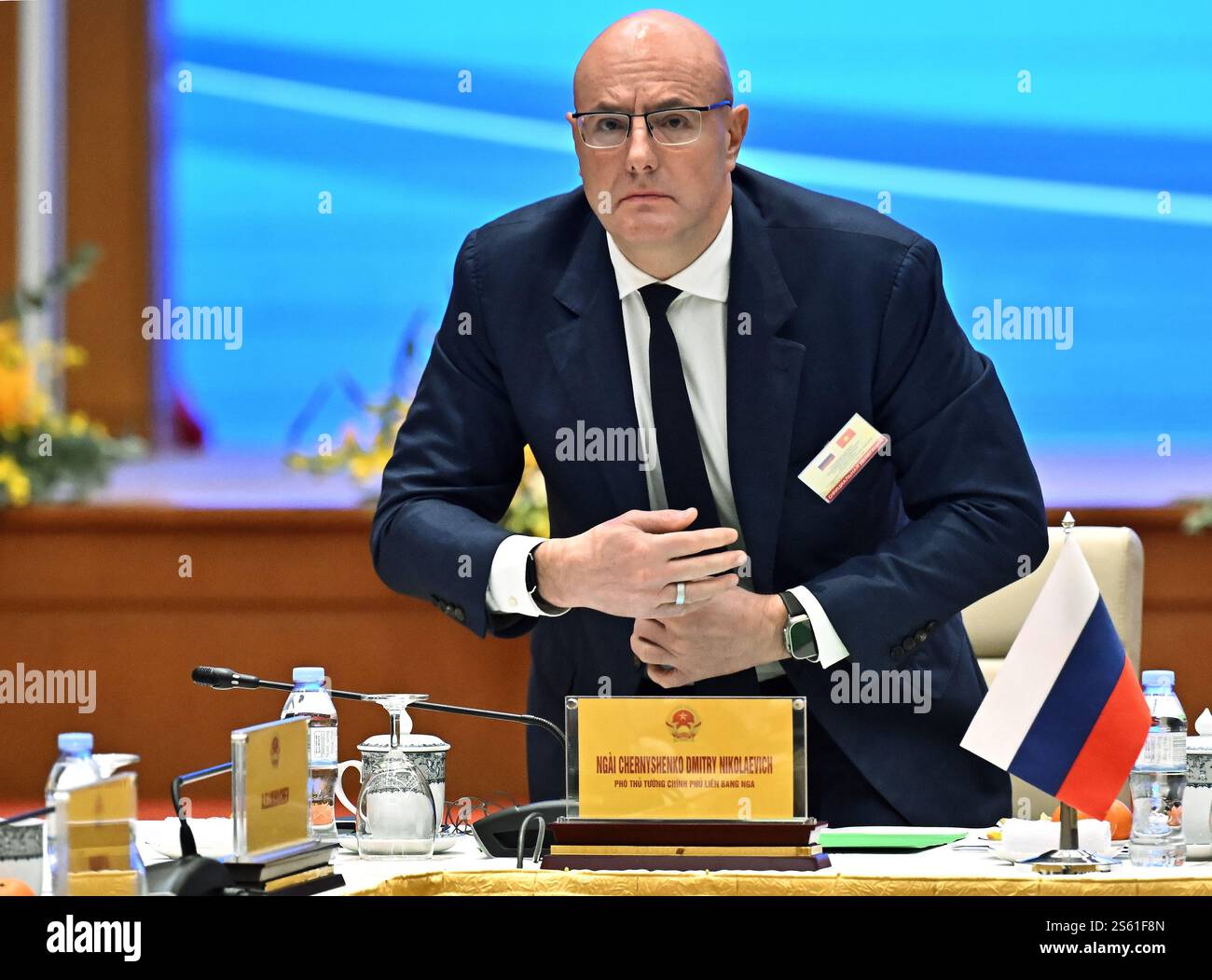 Khanoi, Vietnam. 15th Jan, 2025. Meeting between Russian Prime Minister Mikhail Mishustin and ...