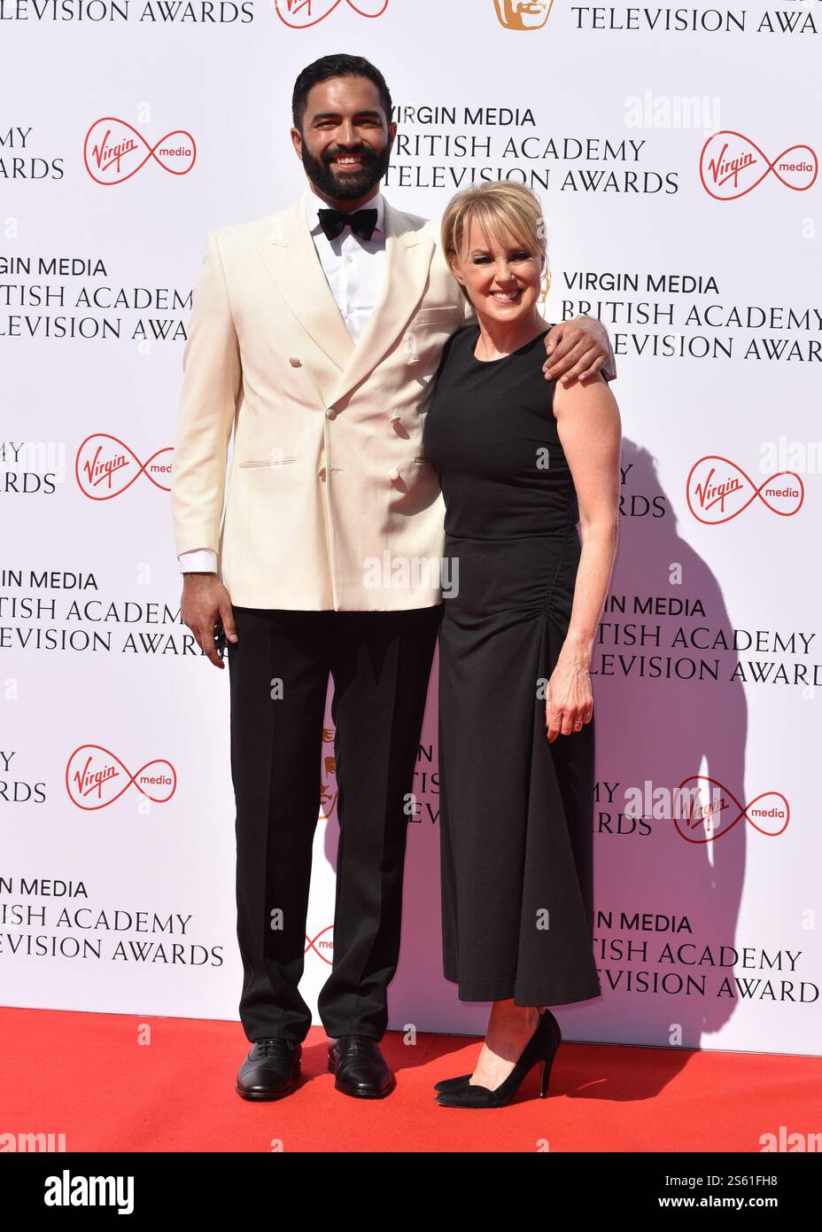 Charlie De Melo and Sally Dynevor attends the Virgin Media British ...
