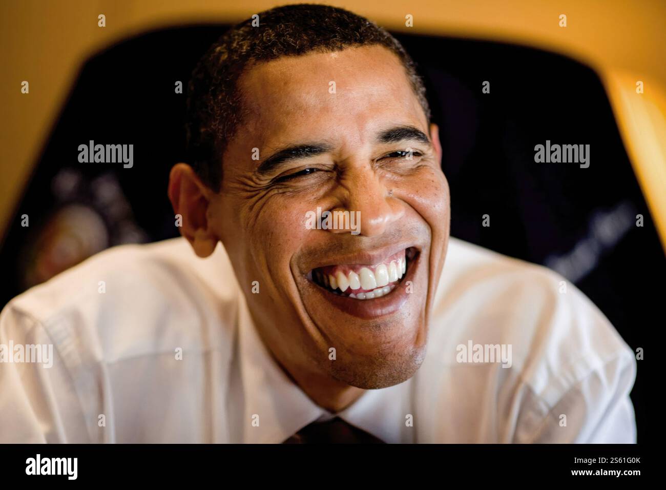 President Barack Obama on Air Force One en route to giving the ...