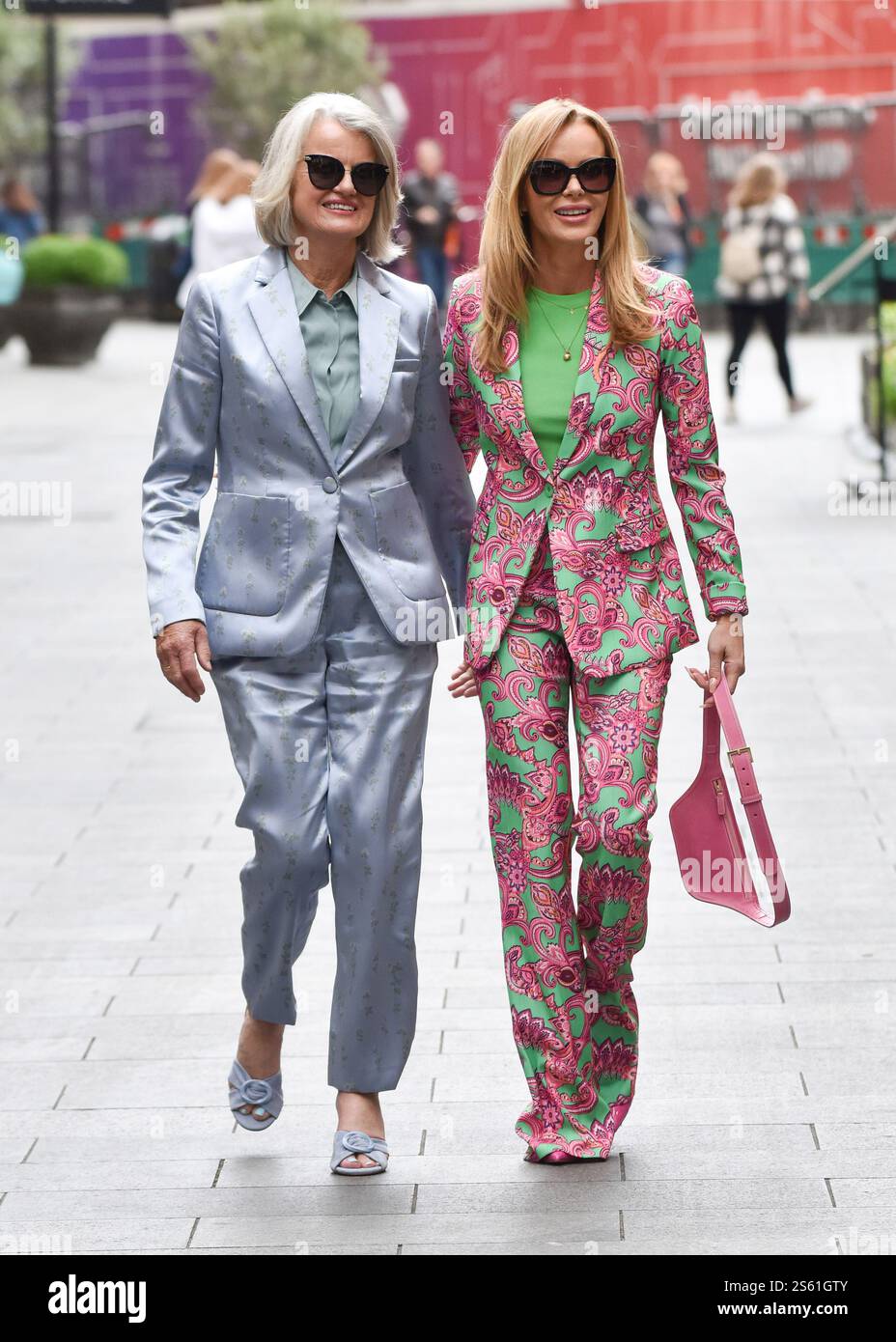 Amanda Holden and mother Judith at Global Radio Studios in London ...