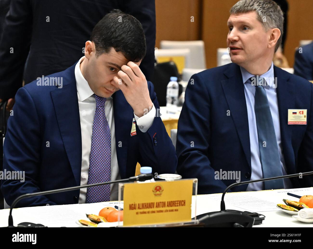 Khanoi, Vietnam. 15th Jan, 2025. Meeting between Russian Prime Minister ...