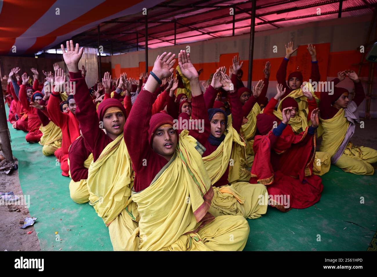 January 15, 2025, Prayagraj, India: Batuk Brahmin take part in the ...