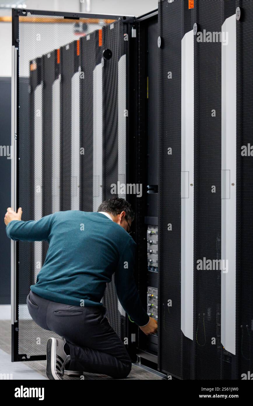 Nuremberg, Germany. 19th Nov, 2024. Server cabinets are located in the ...