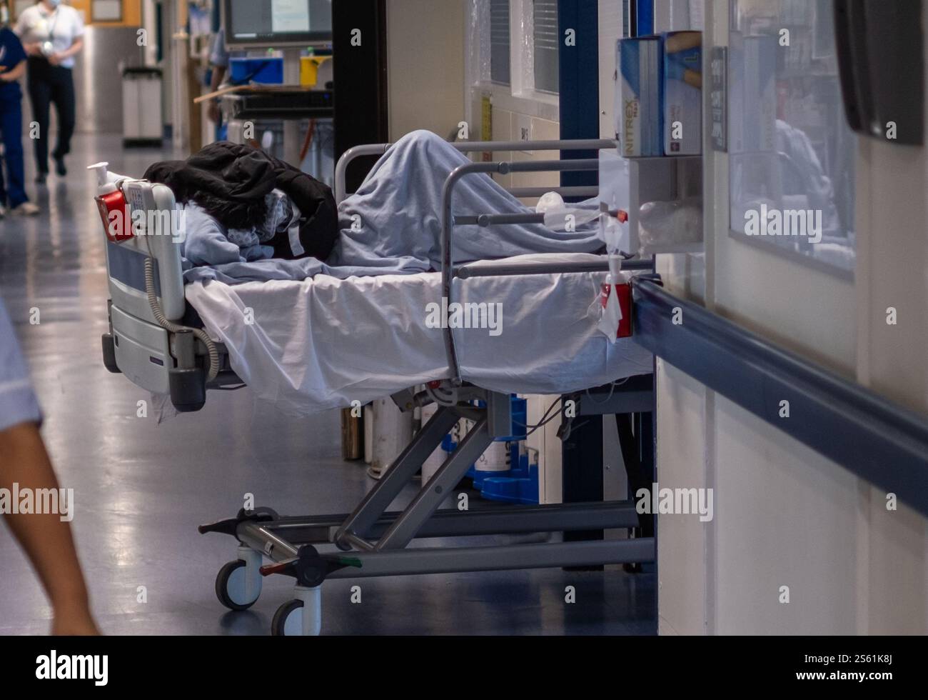 File photo dated 18/01/23 of a patient bed on an NHS hospital ward in ...