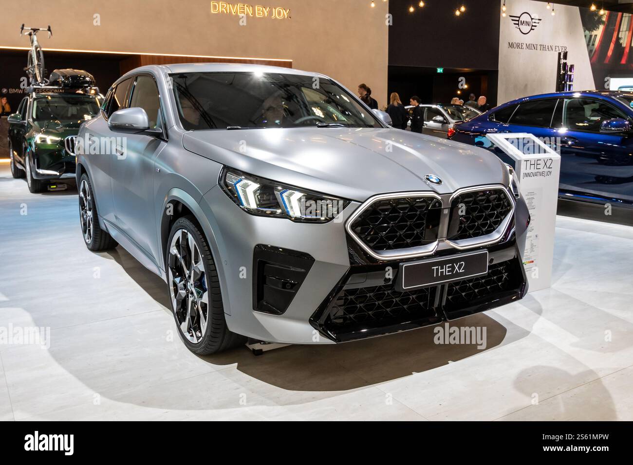 BMW X2 (2025) subcompact luxury crossover SUV car at the Brussels Motor ...