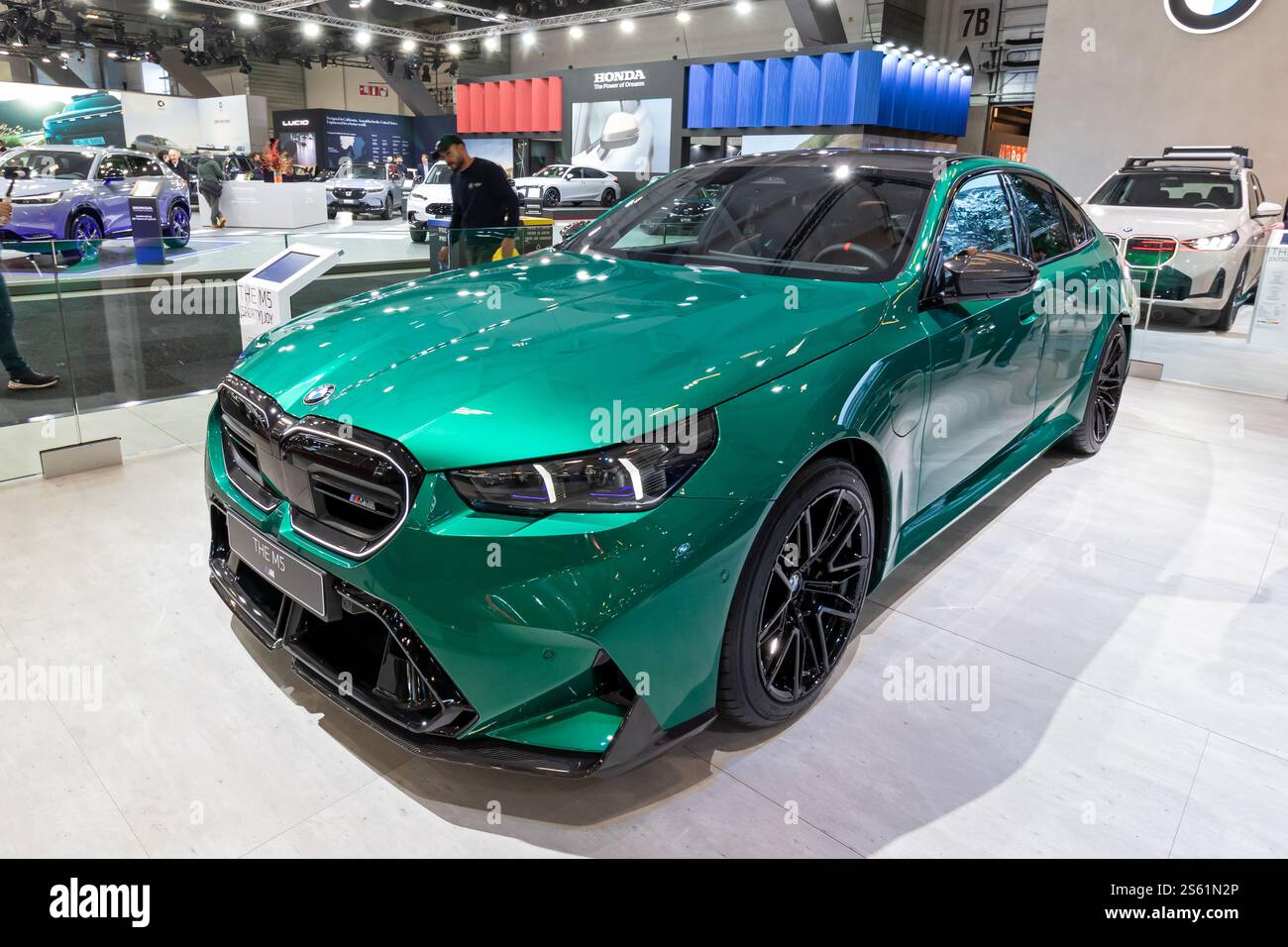 BMW M5 (2025) high-performance car at the Brussels Motor Show. Brussels ...