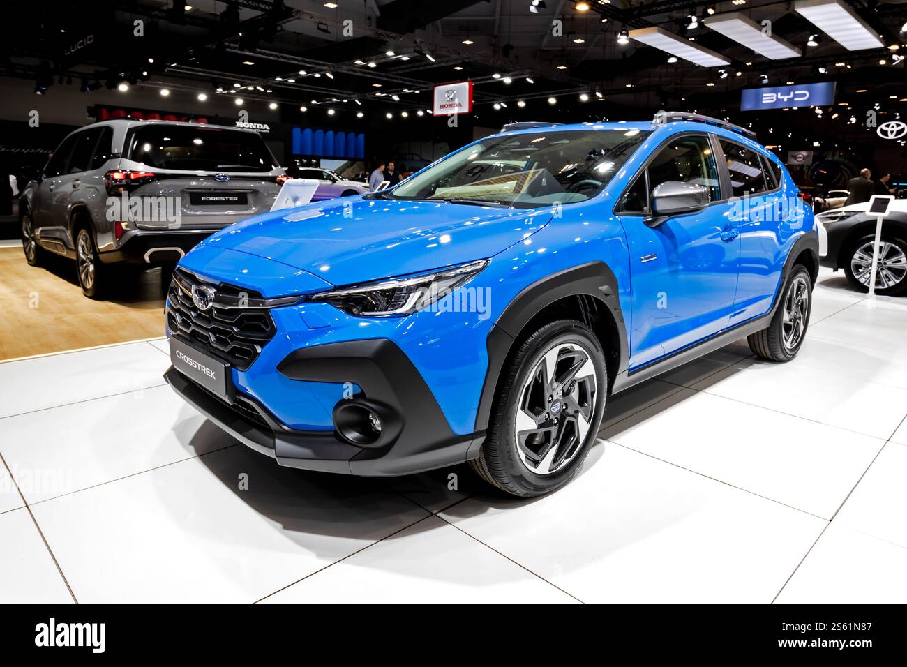 Subaru Crosstrek (2024) compact crossover SUV car at the Brussels Motor ...