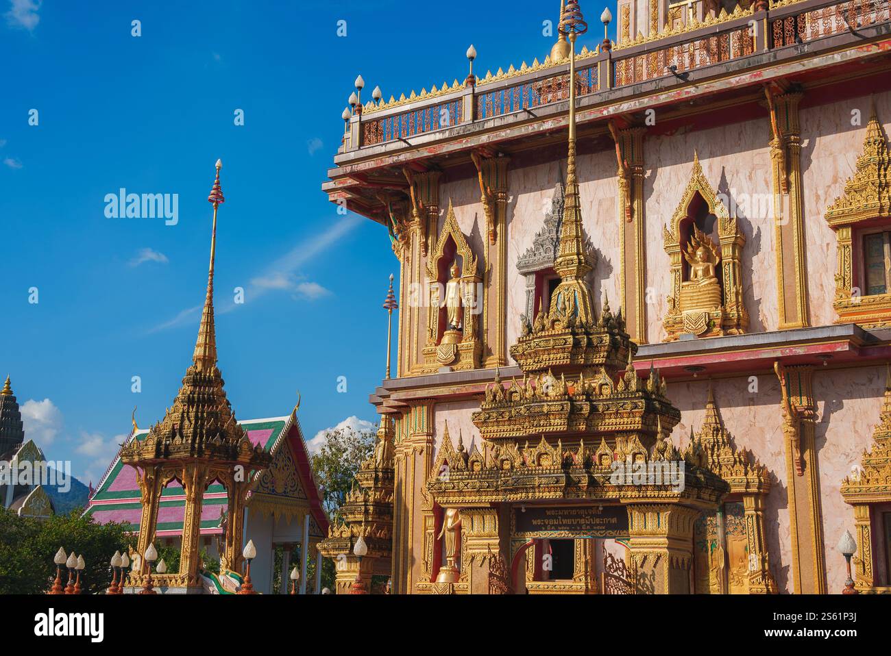 Wat Chalong Temple with Intricate Golden Details in Phuket, Thailand ...