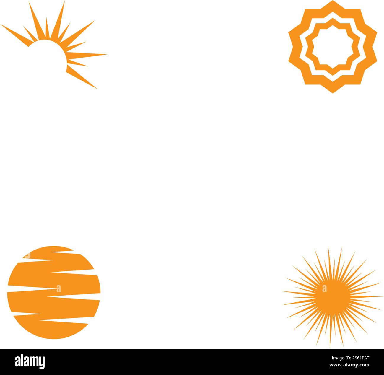 Set Sun Vector illustration Icon Logo Template design Stock Vector ...